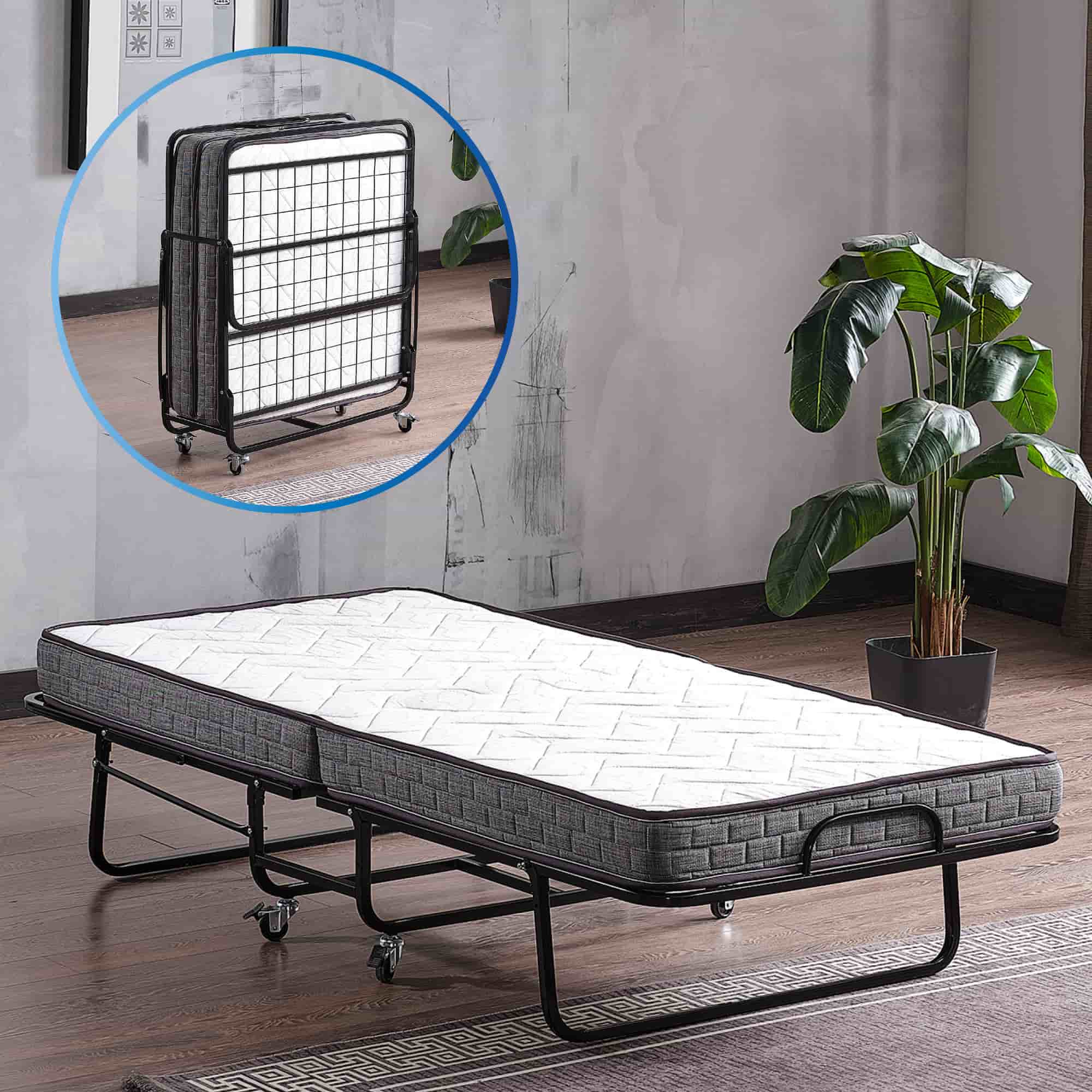 Miranda 2ft6 Folding Bed with 12.5cm Memory Foam Mattress